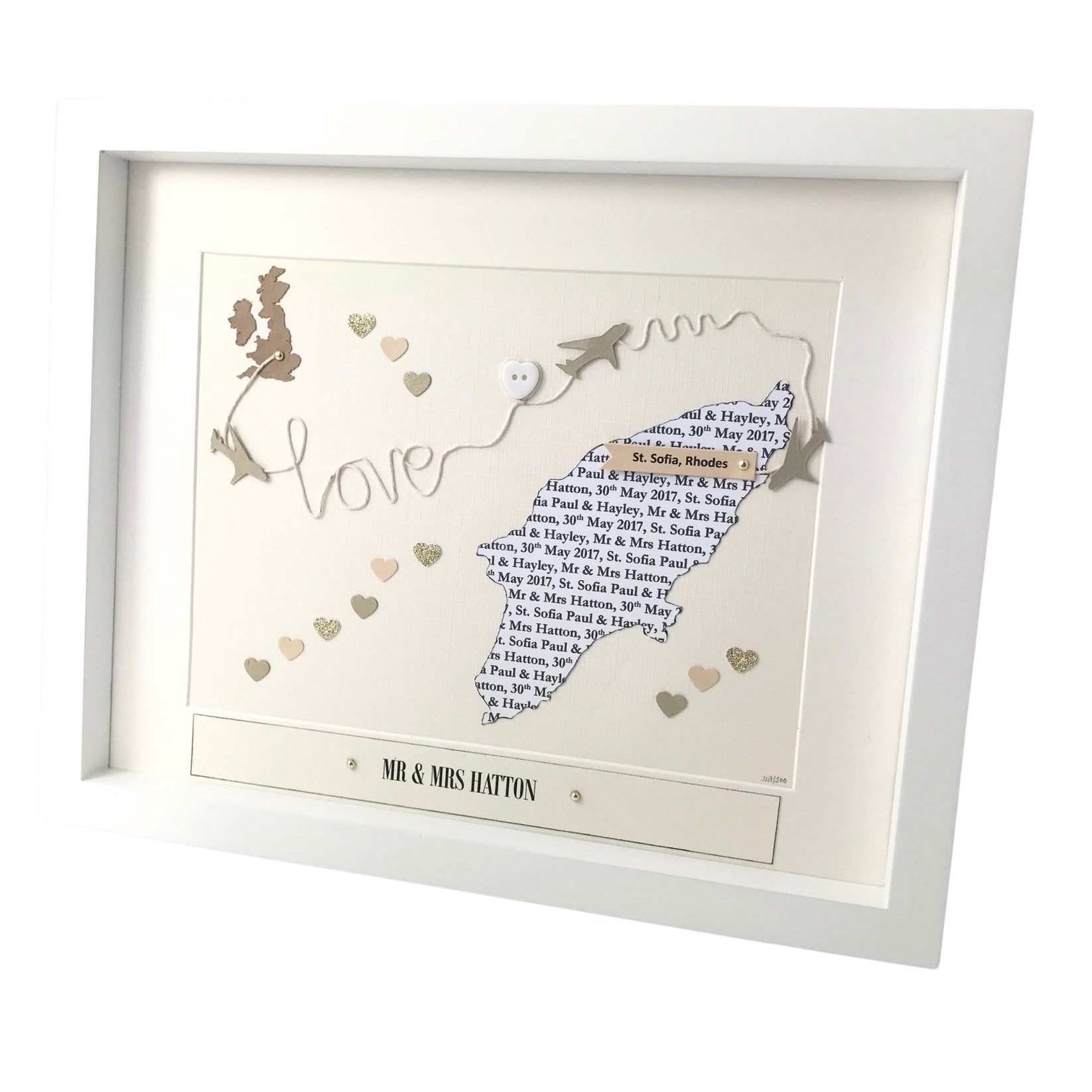 Beach wedding venue Getting married abroad map gift personalised uniqu ...